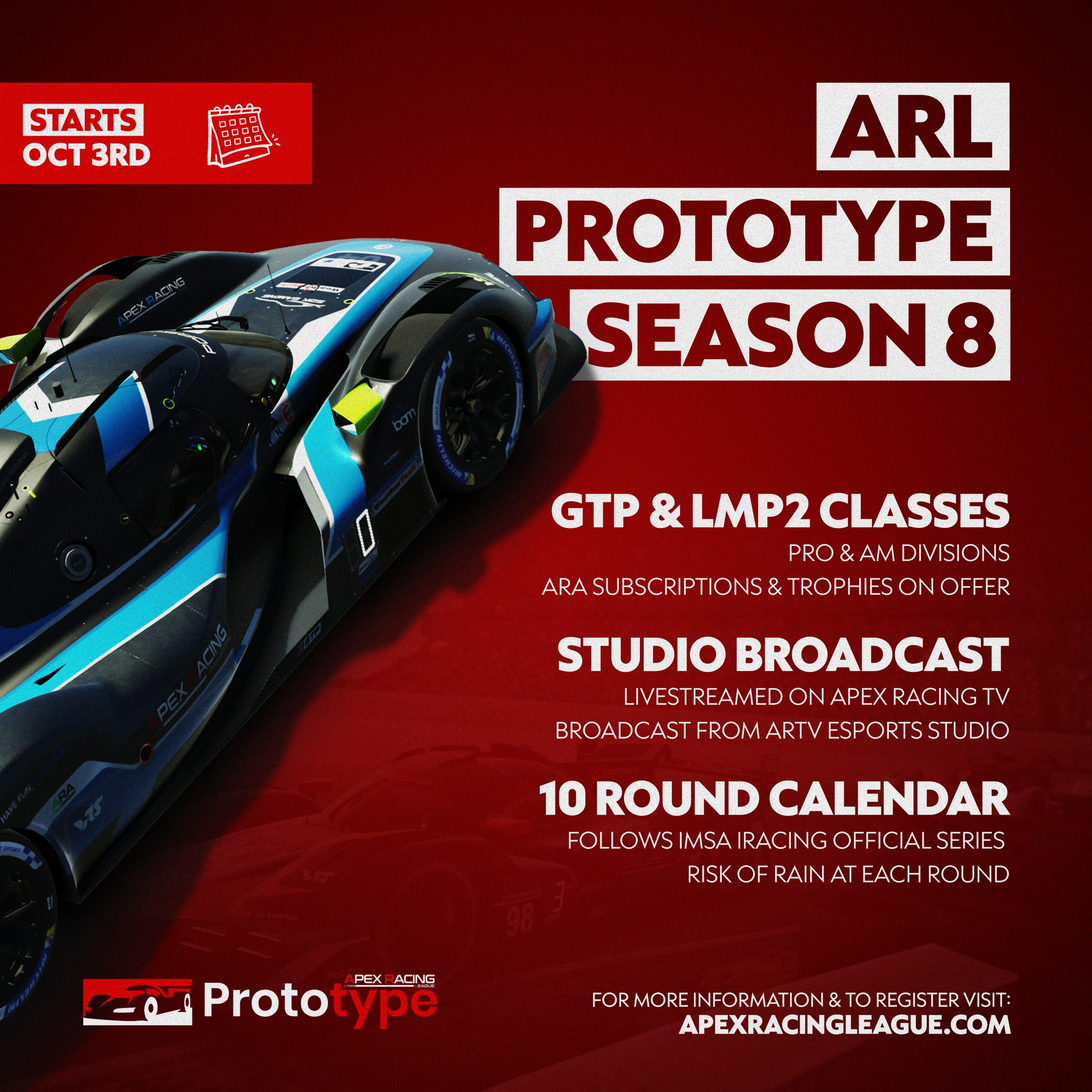 Announcing ARL Prototype Championship S8! - Apex Racing League